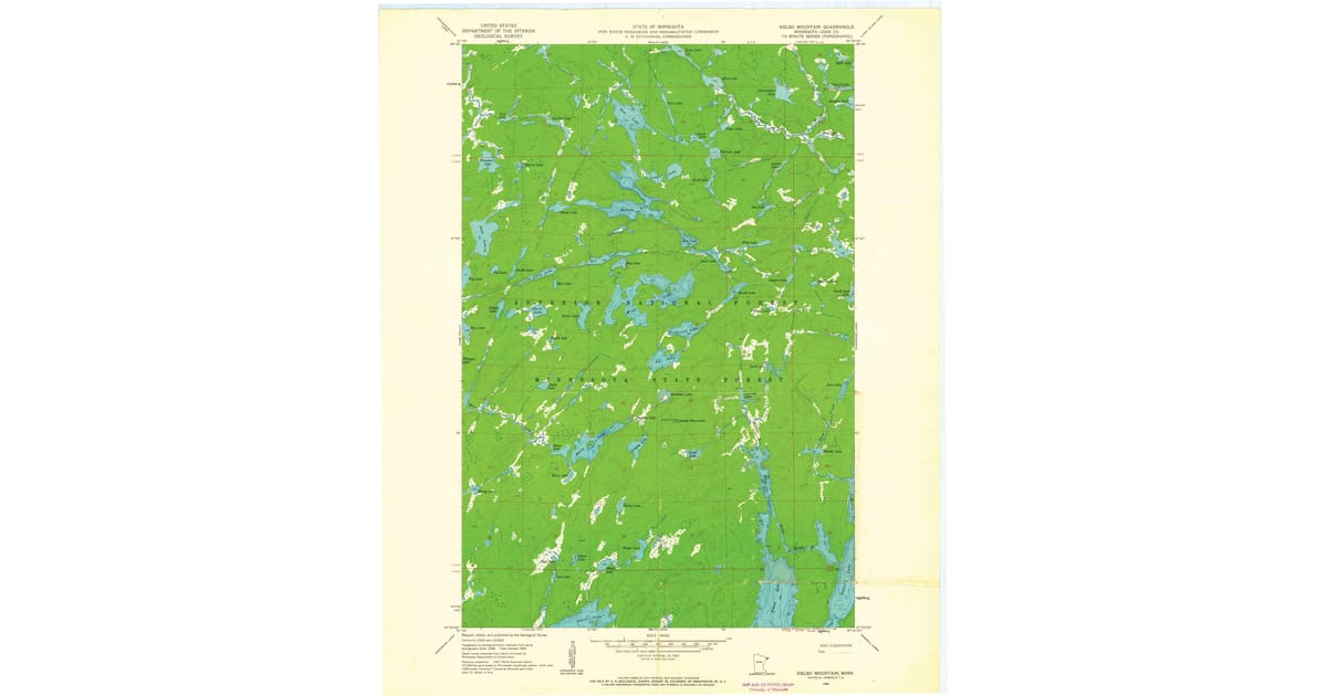 1960 Map of Kelso Mountain, Cook County, MN — High-Res | Pastmaps