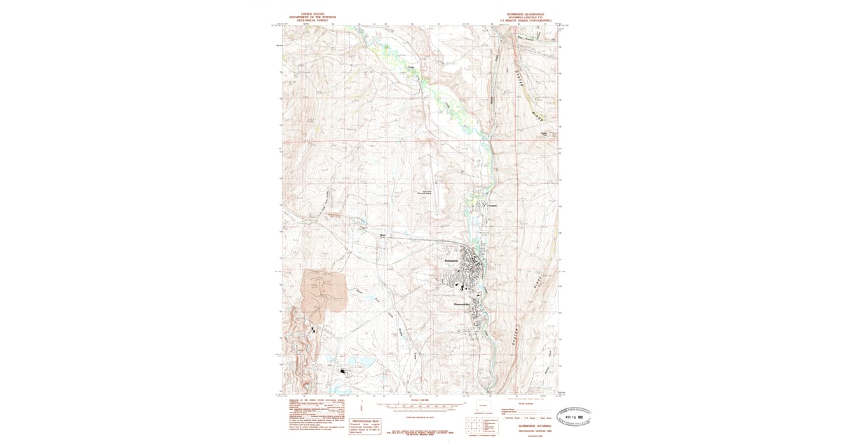 1985 Map of Kemmerer, WY — High-Res | Pastmaps