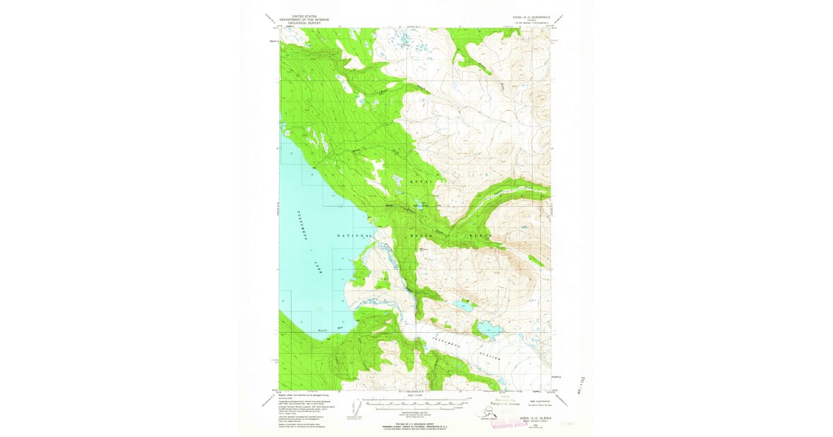 1951 Map of Kenai A-2, Kenai Peninsula Borough, AK — High-Res | Pastmaps