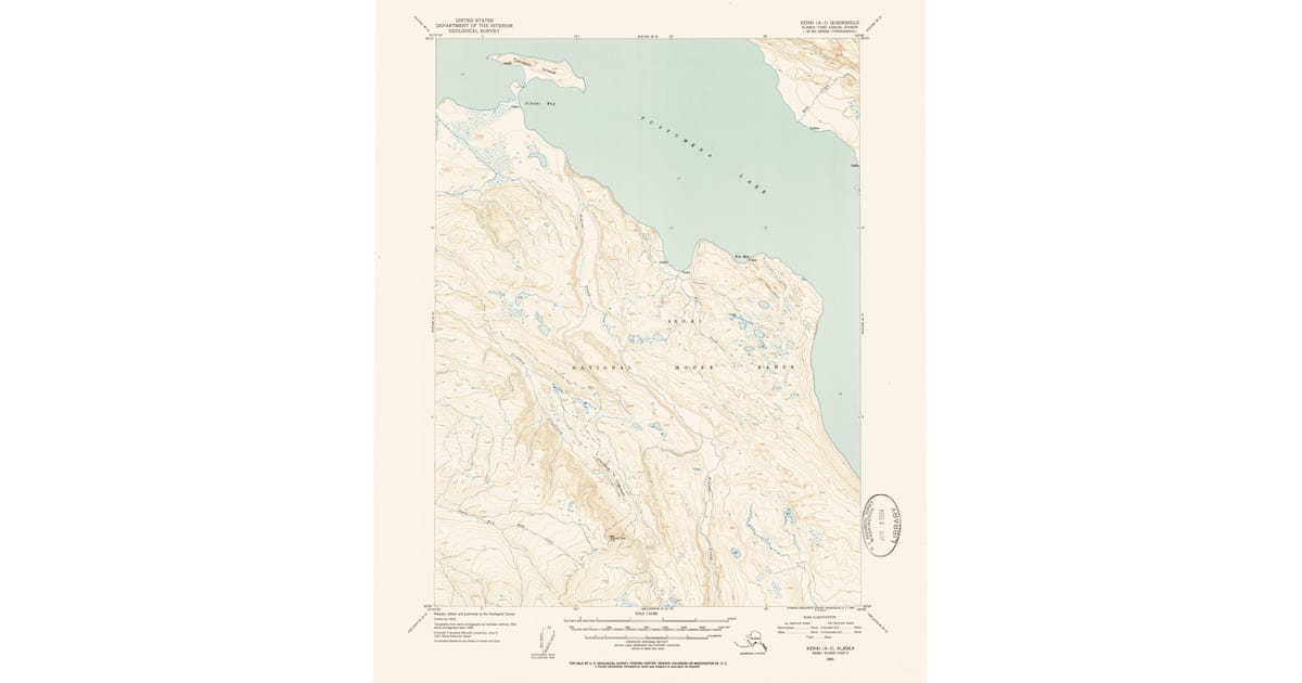 1952 Map of Kenai A-3, Kenai Peninsula Borough, AK — High-Res | Pastmaps