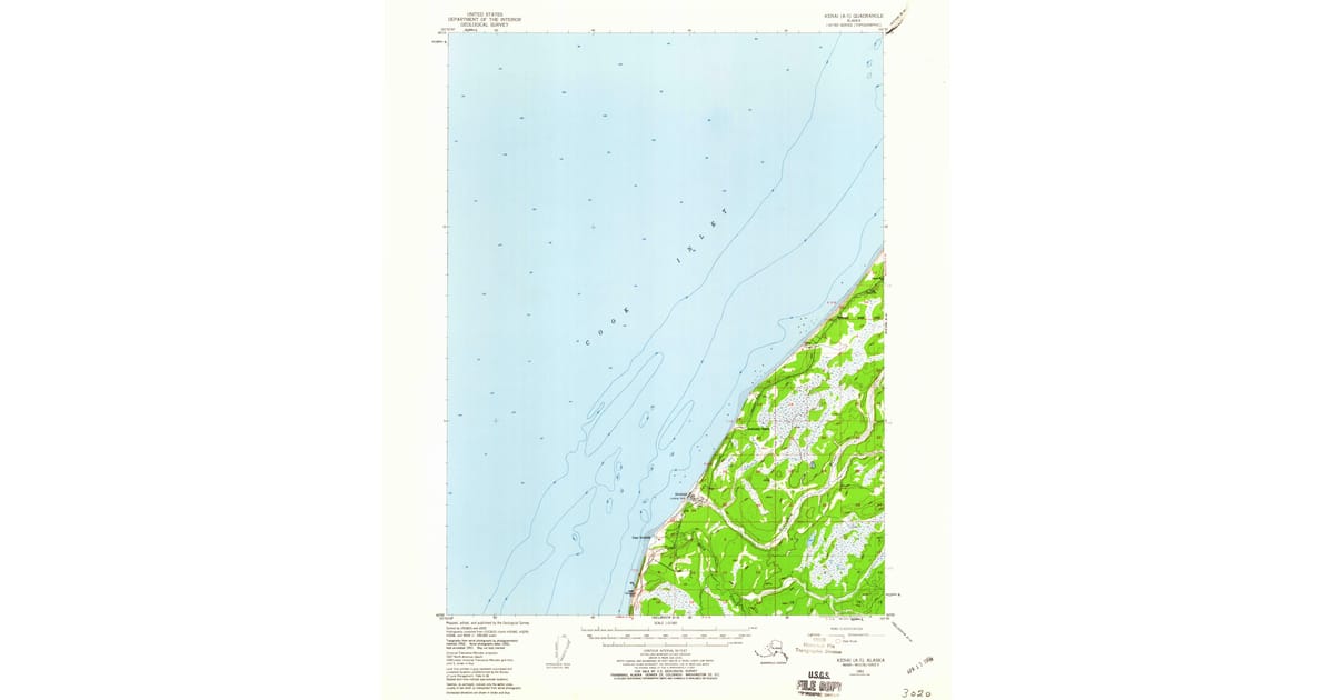 1951 Map of Kenai A-5, Kenai Peninsula Borough, AK — High-Res | Pastmaps