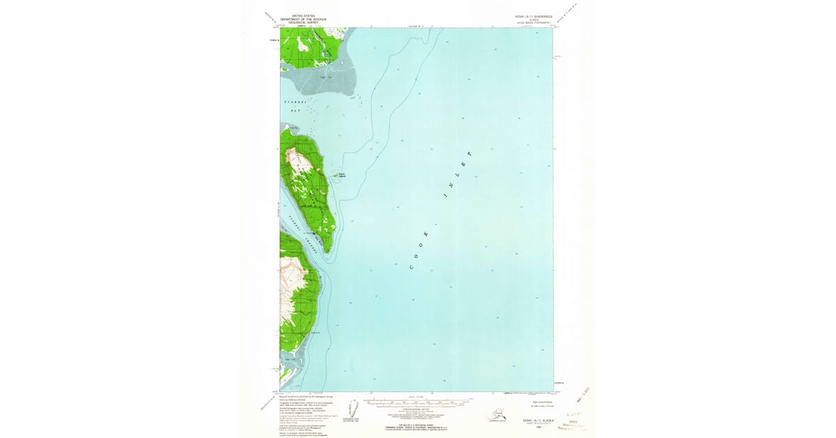 1958 Map of Kenai A-7, Kenai Peninsula Borough, AK — High-Res | Pastmaps