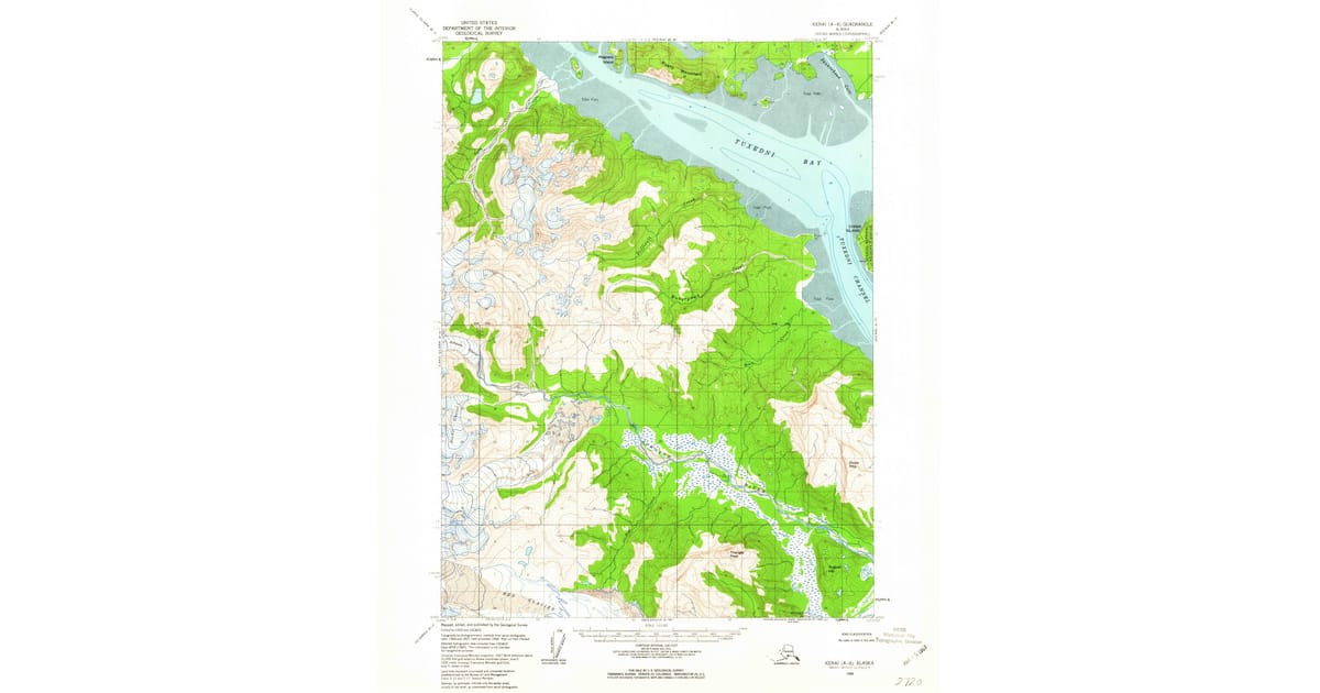 1958 Map of Kenai A-8, Kenai Peninsula Borough, AK — High-Res | Pastmaps