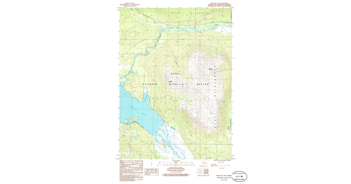 1986 Map of Kenai B-1 NE, Kenai Peninsula Borough, AK — High-Res | Pastmaps