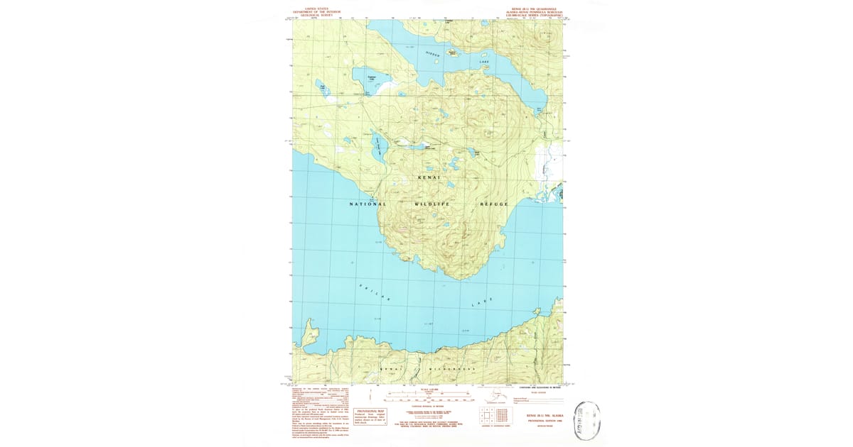 1986 Map of Kenai B-1 NW, Kenai Peninsula Borough, AK — High-Res | Pastmaps