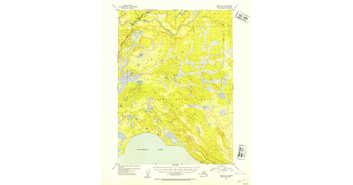 1952 Map of Kenai B-3, Kenai Peninsula Borough, AK — High-Res | Pastmaps
