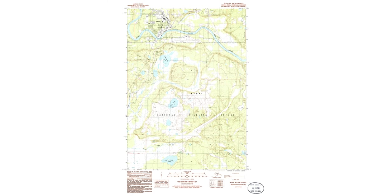 1986 Map of Kenai B-3 NW, Kenai Peninsula Borough, AK — High-Res | Pastmaps