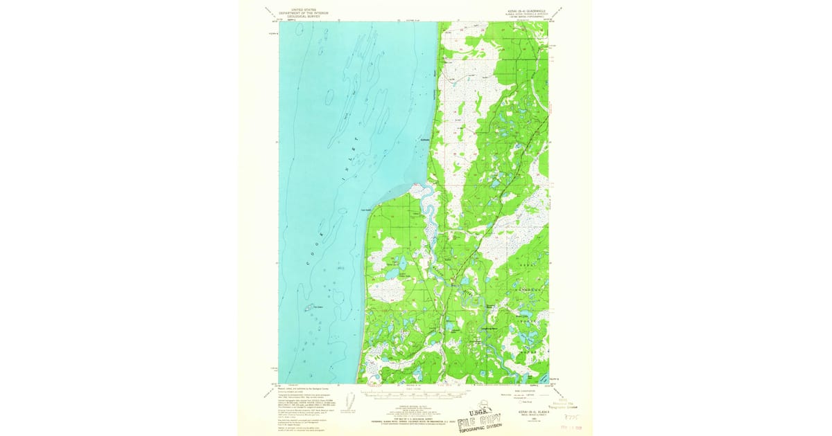 1951 Map of Kenai B-4, Kenai Peninsula Borough, AK — High-Res | Pastmaps