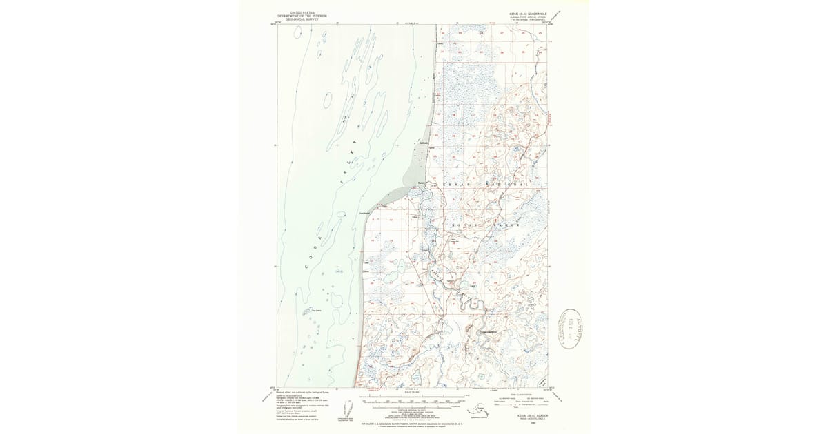 1952 Map of Kenai B-4, Kenai Peninsula Borough, AK — High-Res | Pastmaps