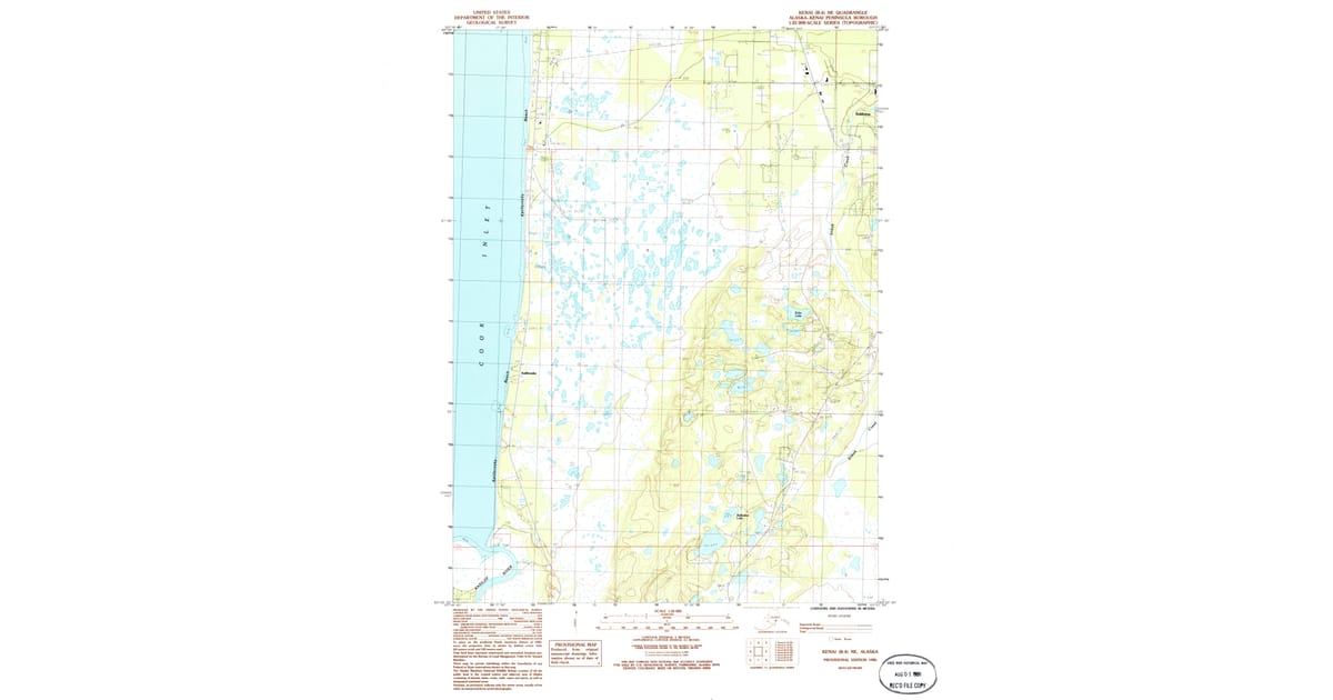 1986 Map of Kenai B-4 NE, Kenai Peninsula Borough, AK — High-Res | Pastmaps