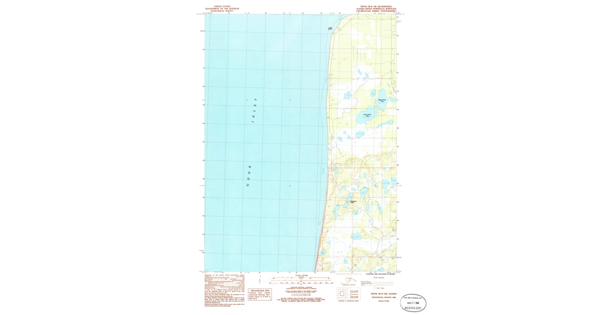 1986 Map of Kenai B-4 SW, Kenai Peninsula Borough, AK — High-Res | Pastmaps