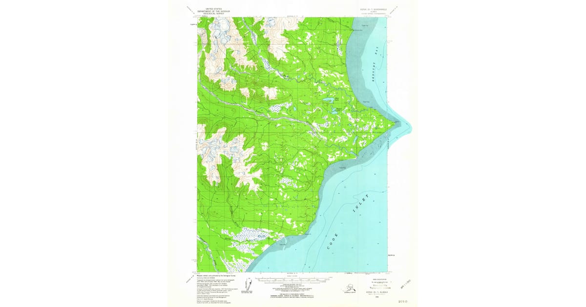 1958 Map of Kenai B-7, Kenai Peninsula Borough, AK — High-Res | Pastmaps