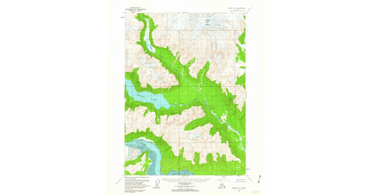1958 Map of Kenai B-8, Kenai Peninsula Borough, AK — High-Res | Pastmaps
