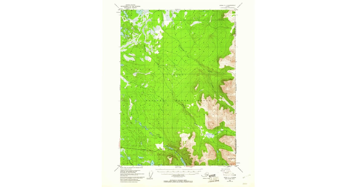 1951 Map of Kenai C-1, Kenai Peninsula Borough, AK — High-Res | Pastmaps