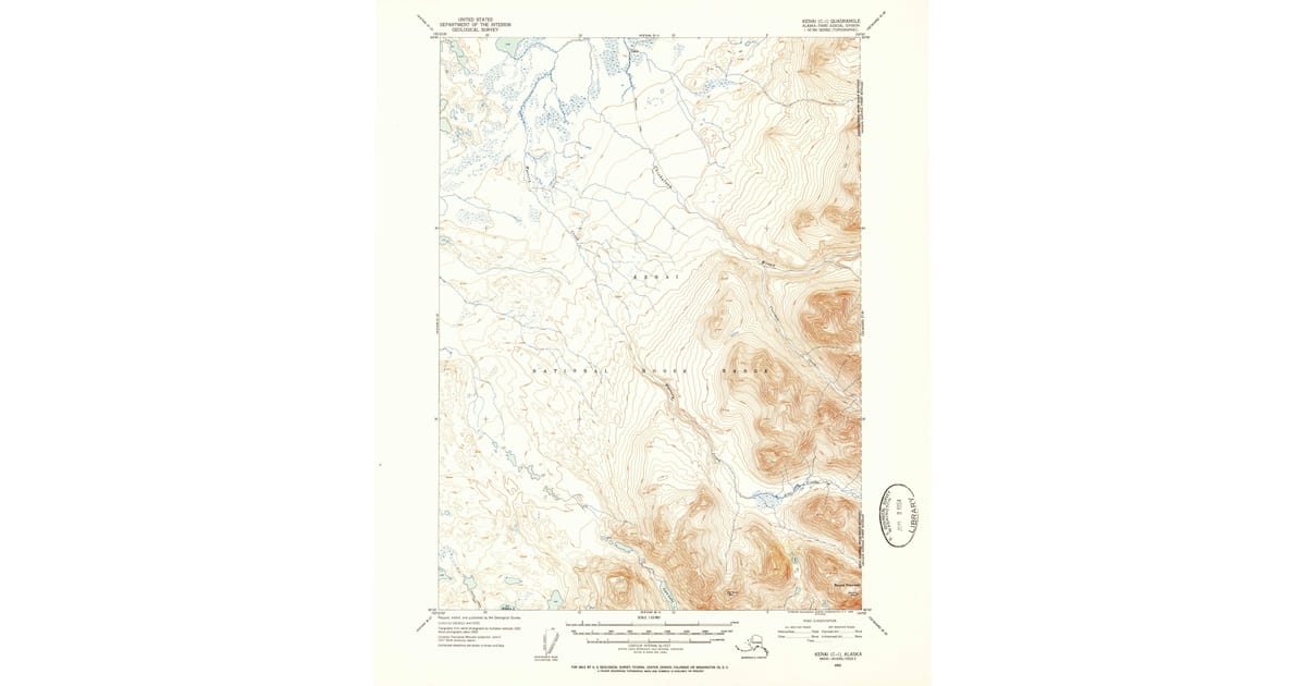 1952 Map of Kenai C-1, Kenai Peninsula Borough, AK — High-Res | Pastmaps
