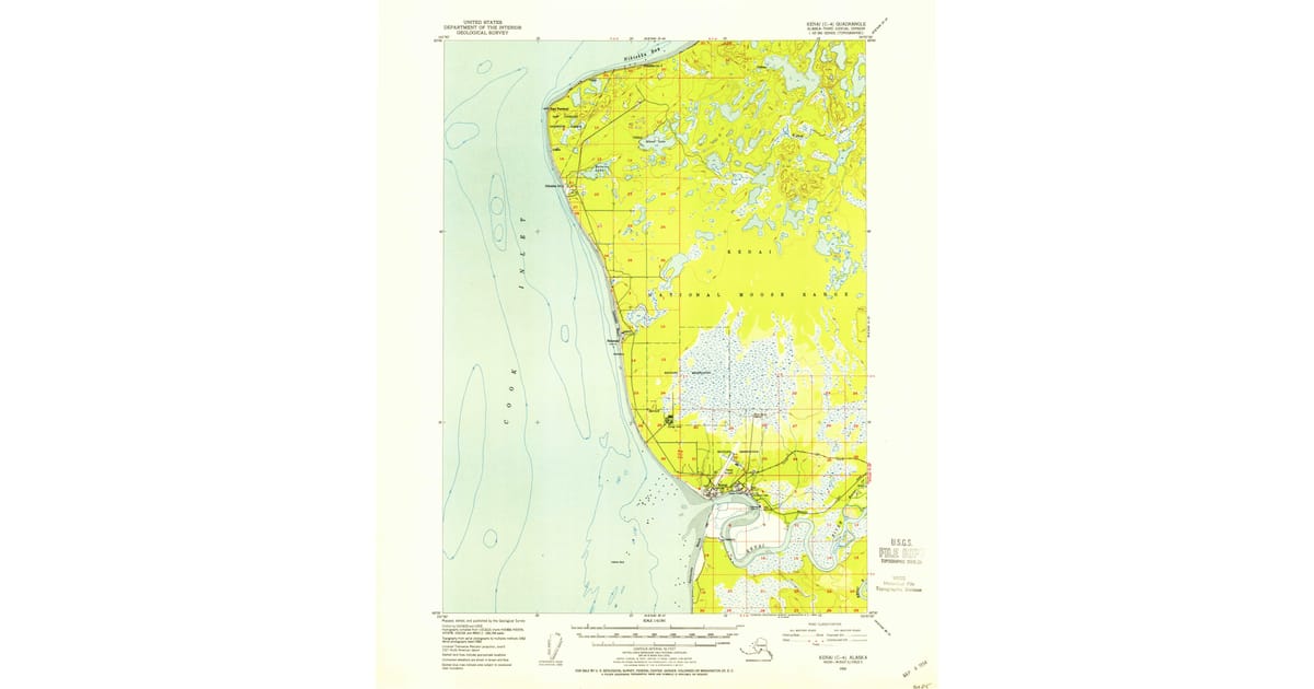1952 Map of Kenai C-4, Kenai Peninsula Borough, AK — High-Res | Pastmaps