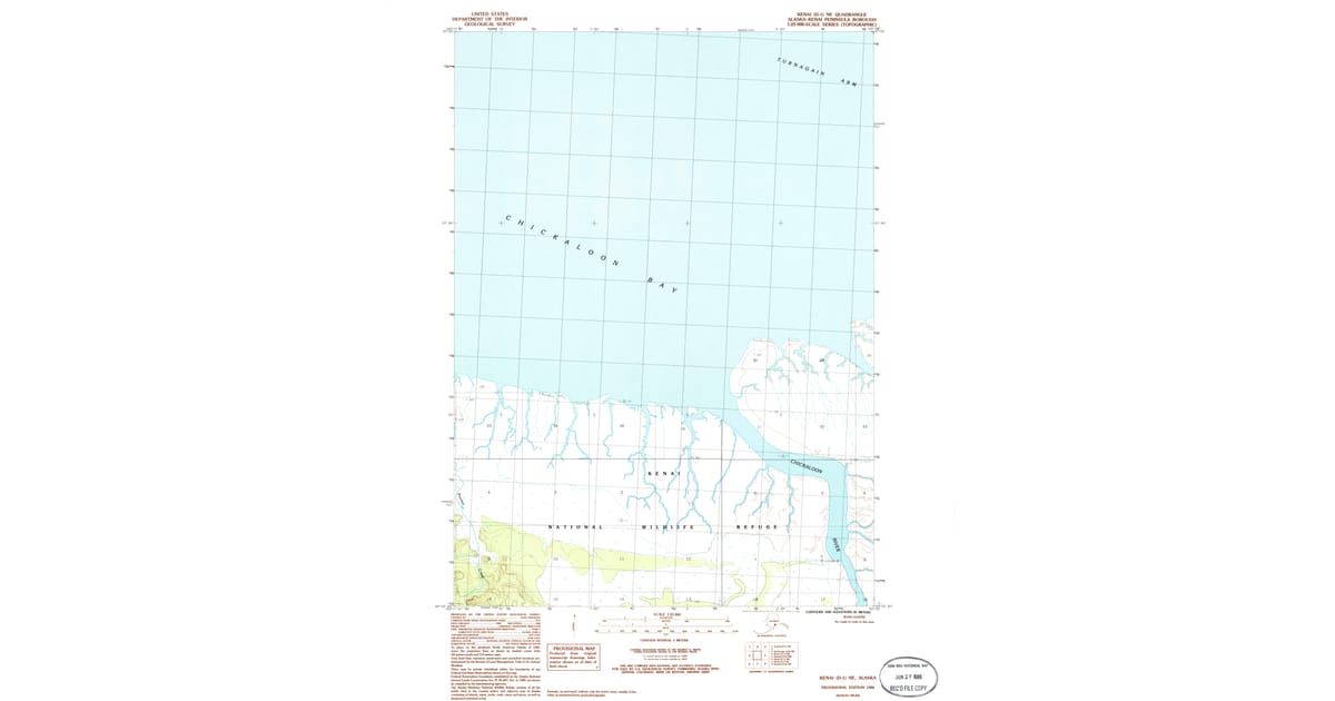 1986 Map of Kenai D-1 NE, Kenai Peninsula Borough, AK — High-Res | Pastmaps