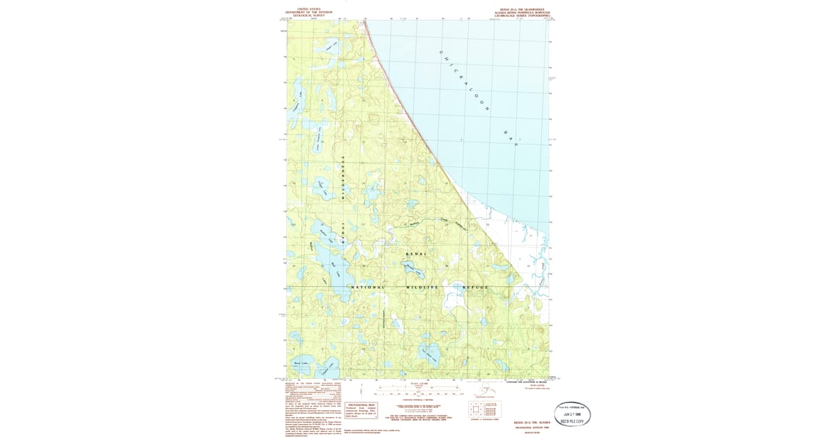 1986 Map of Kenai D-1 NW, Kenai Peninsula Borough, AK — High-Res | Pastmaps