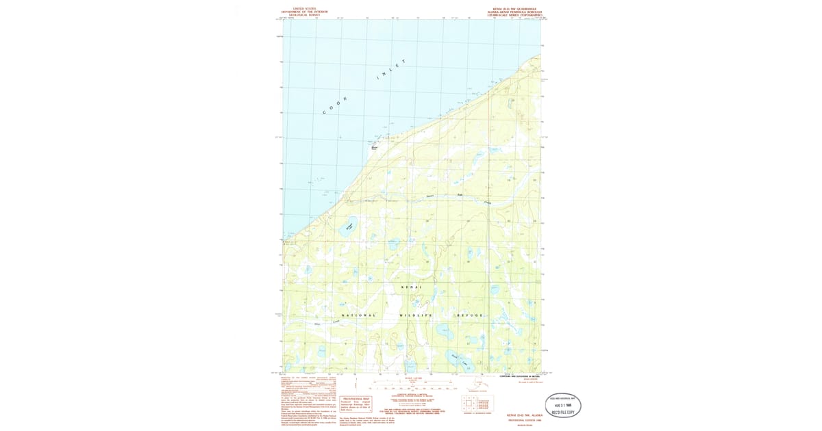1986 Map of Kenai D-2 NW, Kenai Peninsula Borough, AK — High-Res | Pastmaps