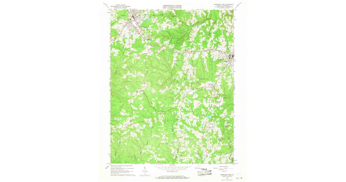 1966 Map of Kenbridge West, Lunenburg County, VA — High-Res | Pastmaps