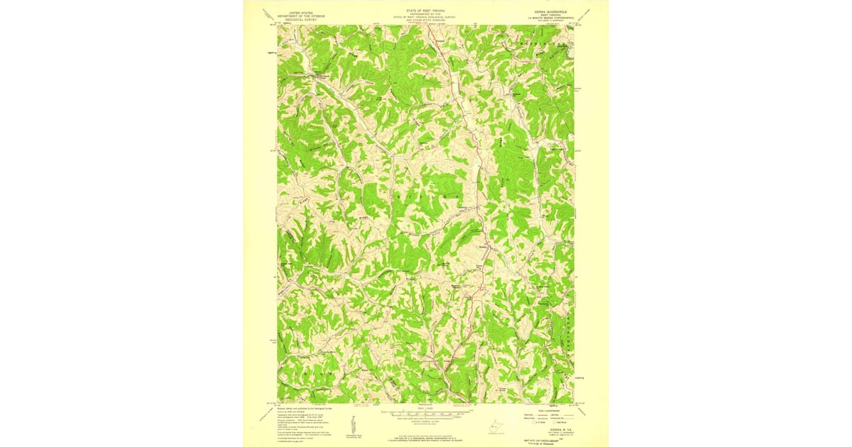 1957 Map of Kenna, Jackson County, WV — High-Res | Pastmaps