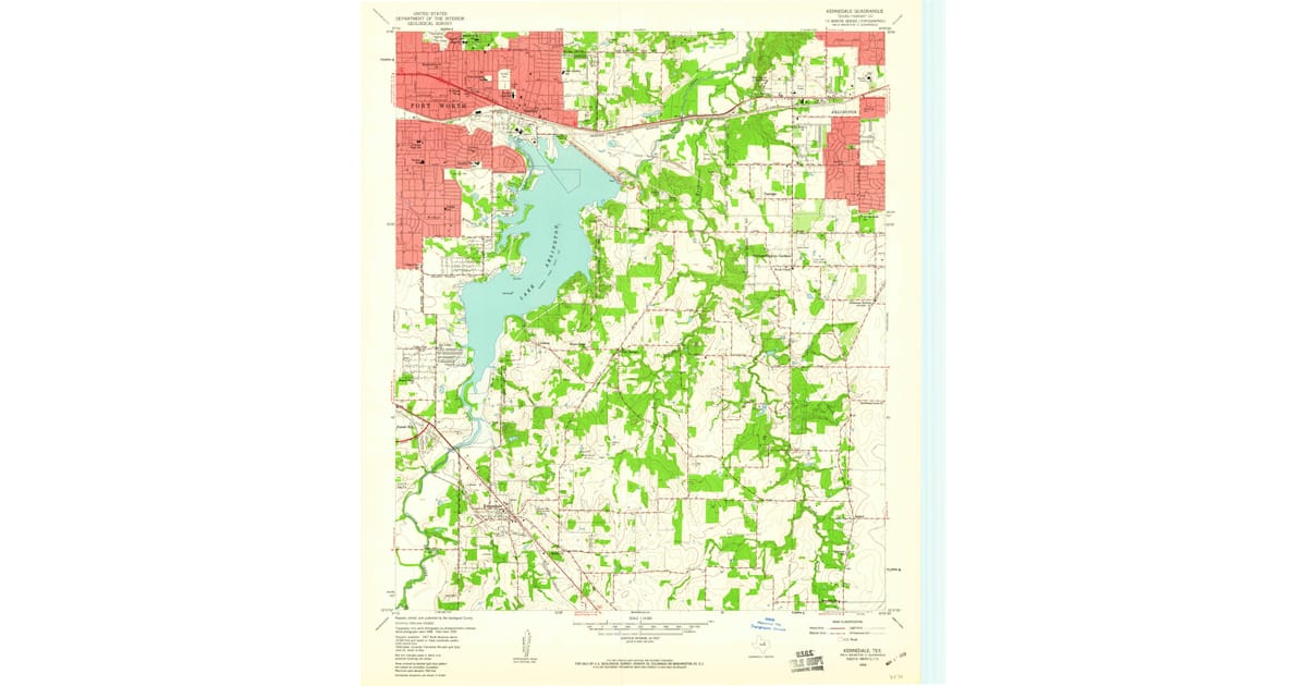 1959 Map of Kennedale, TX — High-Res | Pastmaps