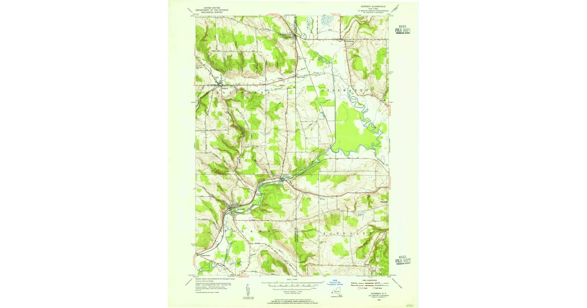 1954 Map of Kennedy, NY — High-Res | Pastmaps