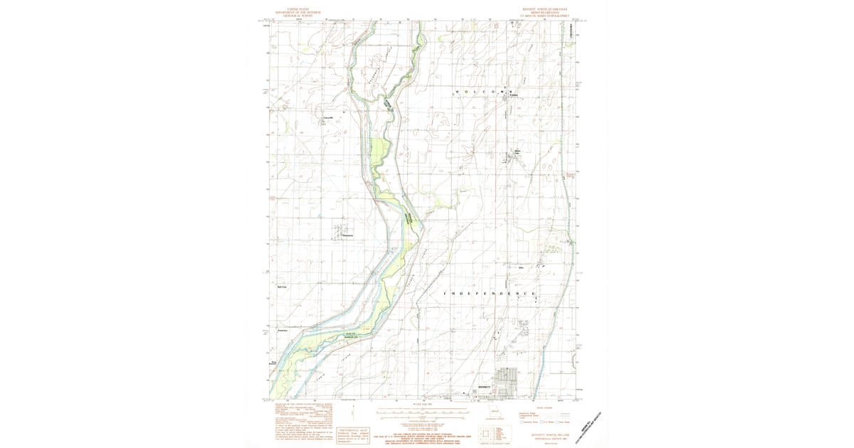 1983 Map of Kennett North, Dunklin County, MO — High-Res | Pastmaps
