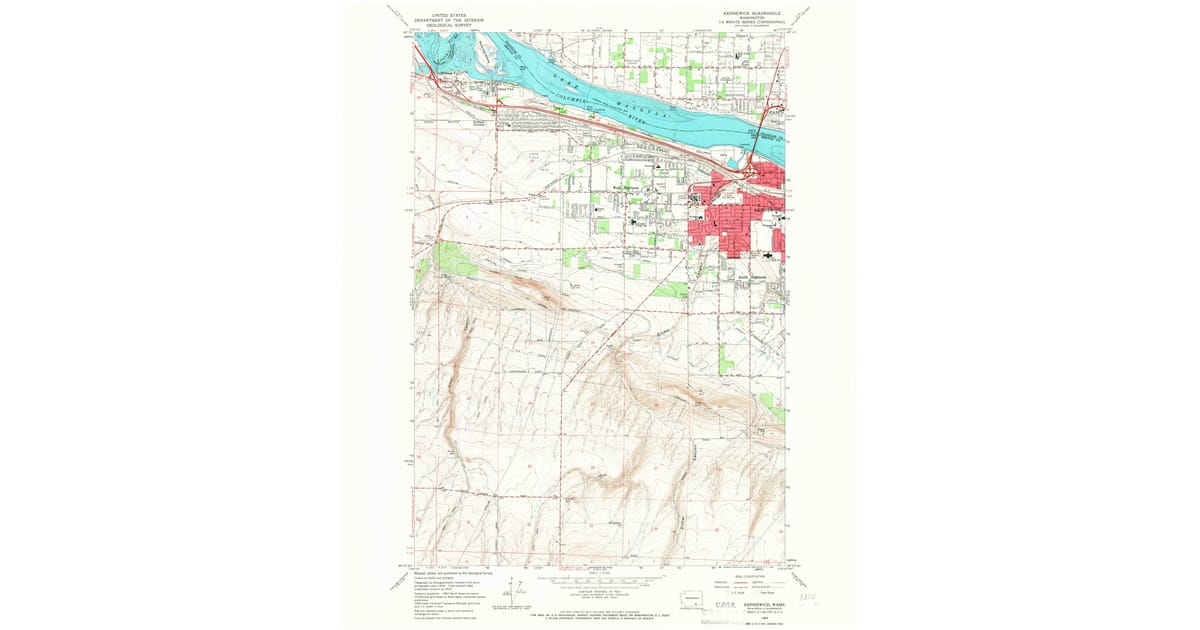 1964 Map of Kennewick, WA — High-Res | Pastmaps