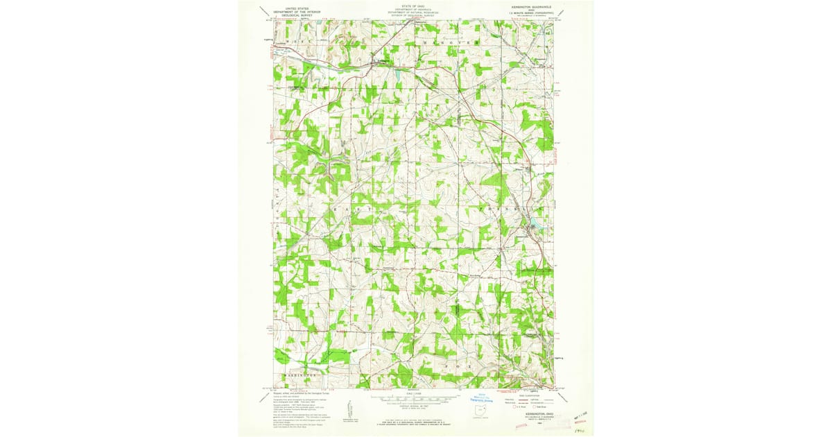 1960 Map of Kensington, Carroll County, OH — High-Res | Pastmaps