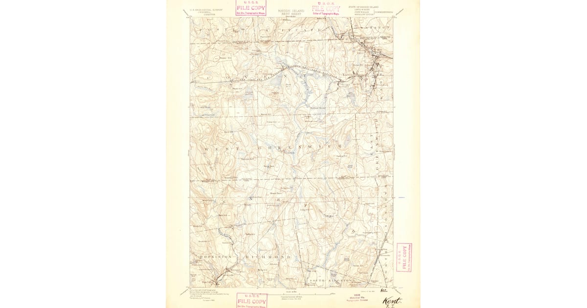 1894 Map of Kent, Kent County, RI — High-Res | Pastmaps