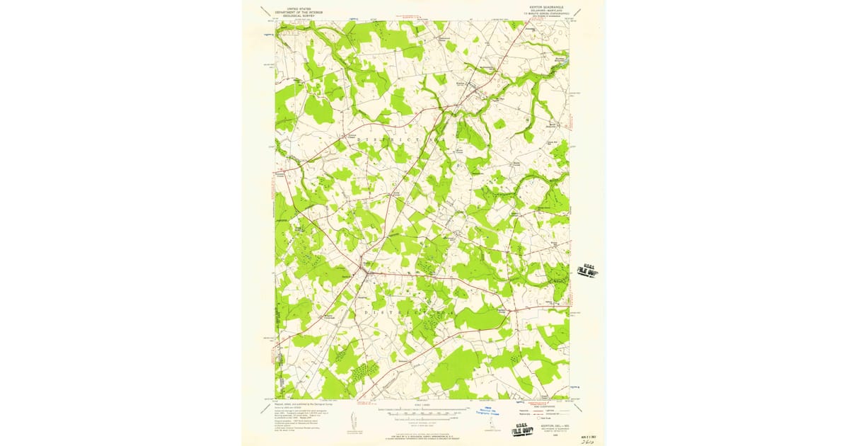 1955 Map of Kenton, DE — High-Res | Pastmaps