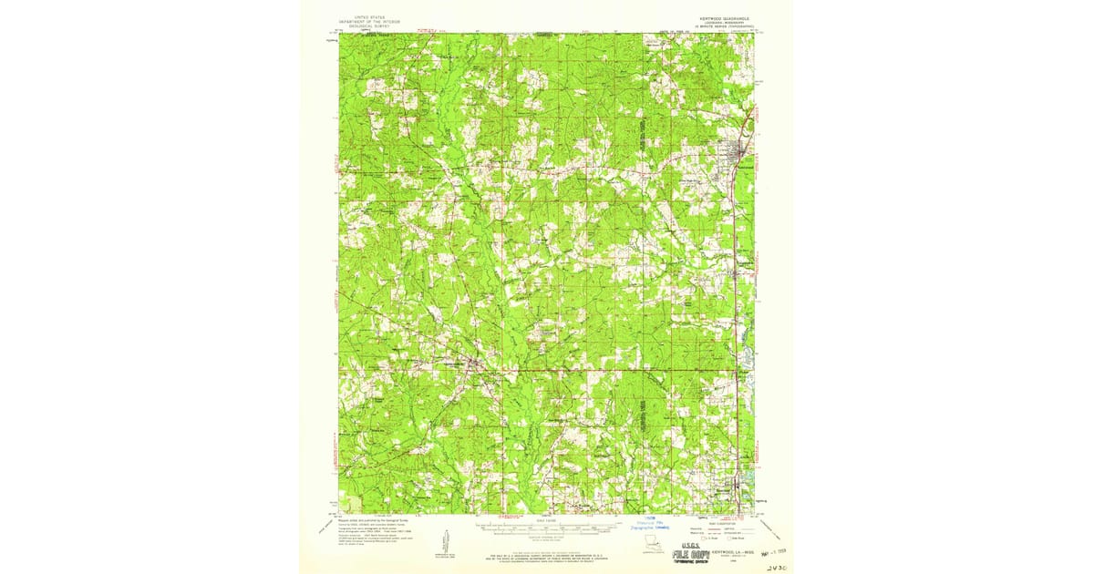 1958 Map of Kentwood, LA — High-Res | Pastmaps