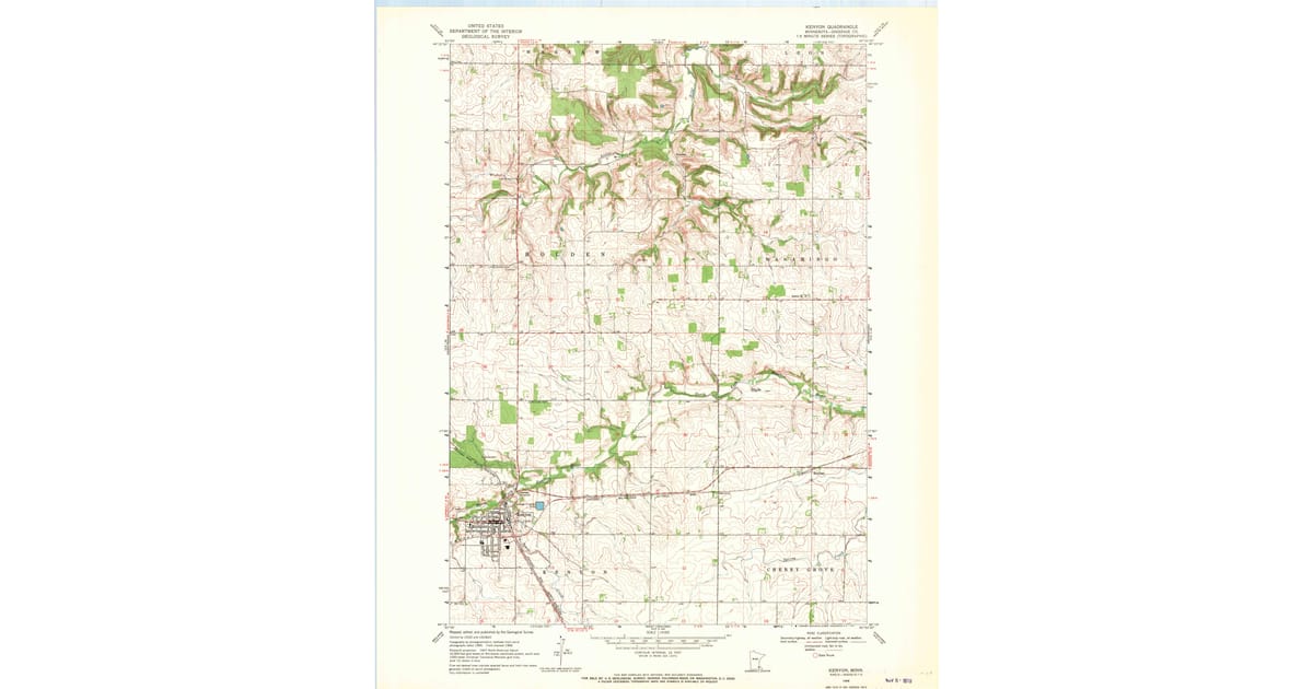 1968 Map of Kenyon, MN — High-Res | Pastmaps