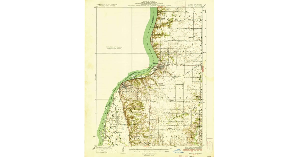 1936 Map of Keokuk, IA — High-Res, 1936 Print #2 | Pastmaps