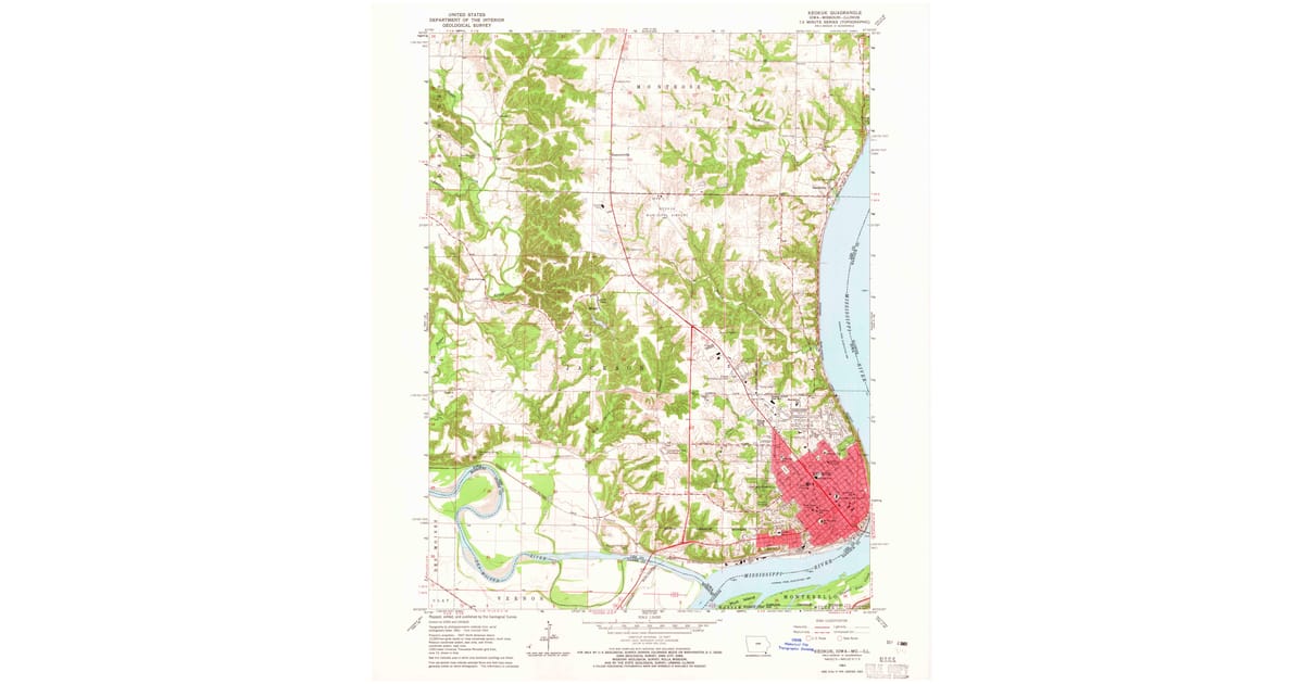 1964 Map of Keokuk, IA — High-Res | Pastmaps