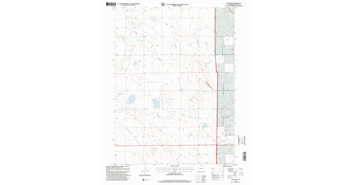 1997 Map of Keota NW, Weld County, CO — High-Res | Pastmaps