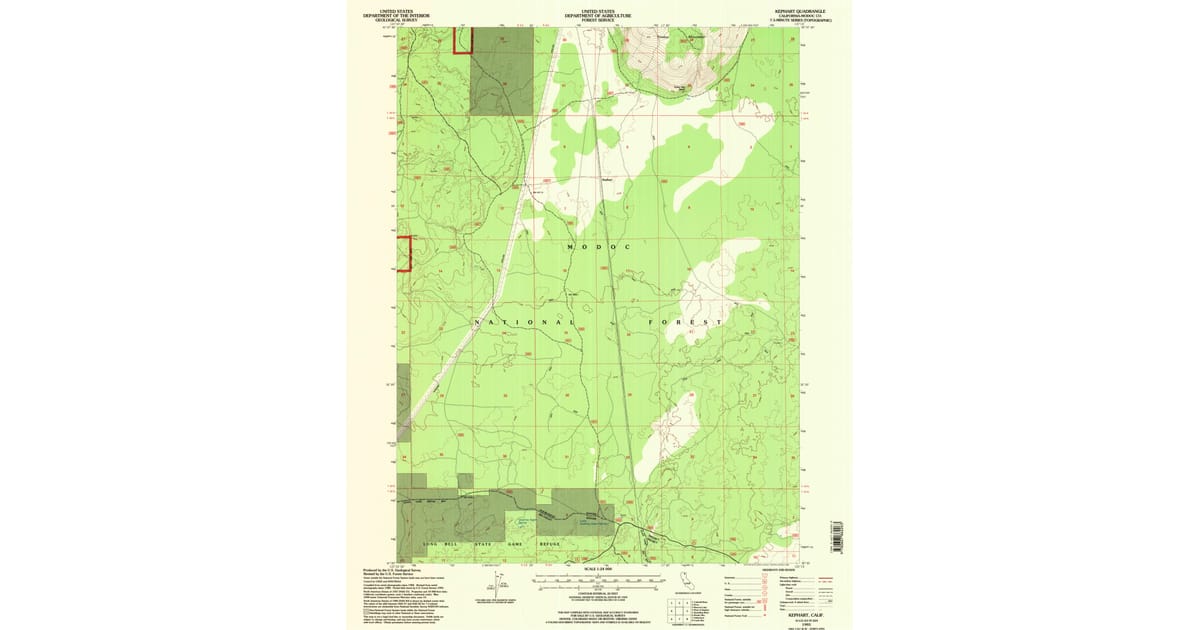 1993 Map of Kephart, Modoc County, CA — High-Res | Pastmaps