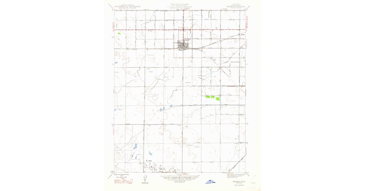 1947 Map of Kerman, CA — High-Res | Pastmaps