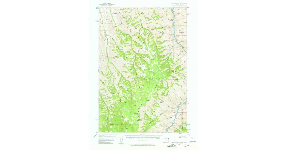 1954 Map of Kernan Point, Wallowa County, OR — High-Res | Pastmaps