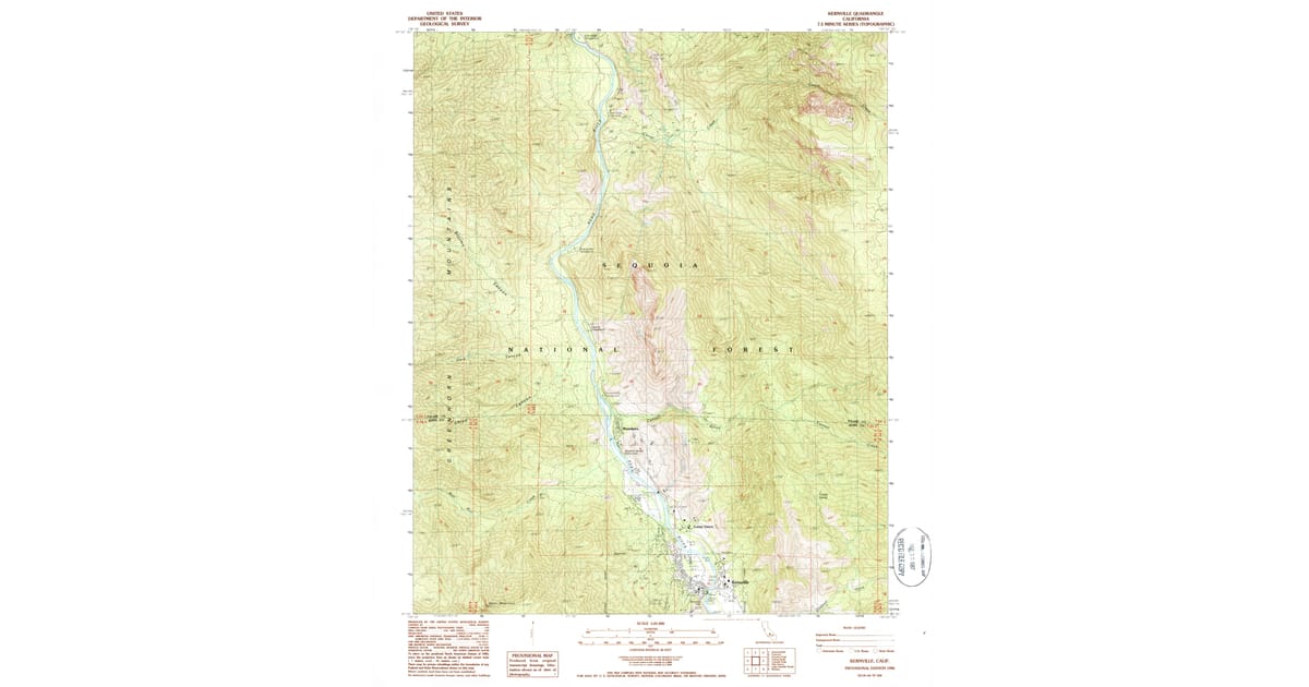 1986 Map of Kernville, CA — High-Res | Pastmaps