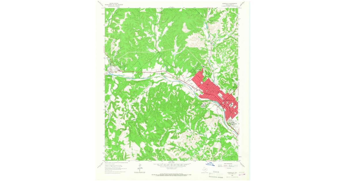 1964 Map of Kerrville, TX — High-Res | Pastmaps