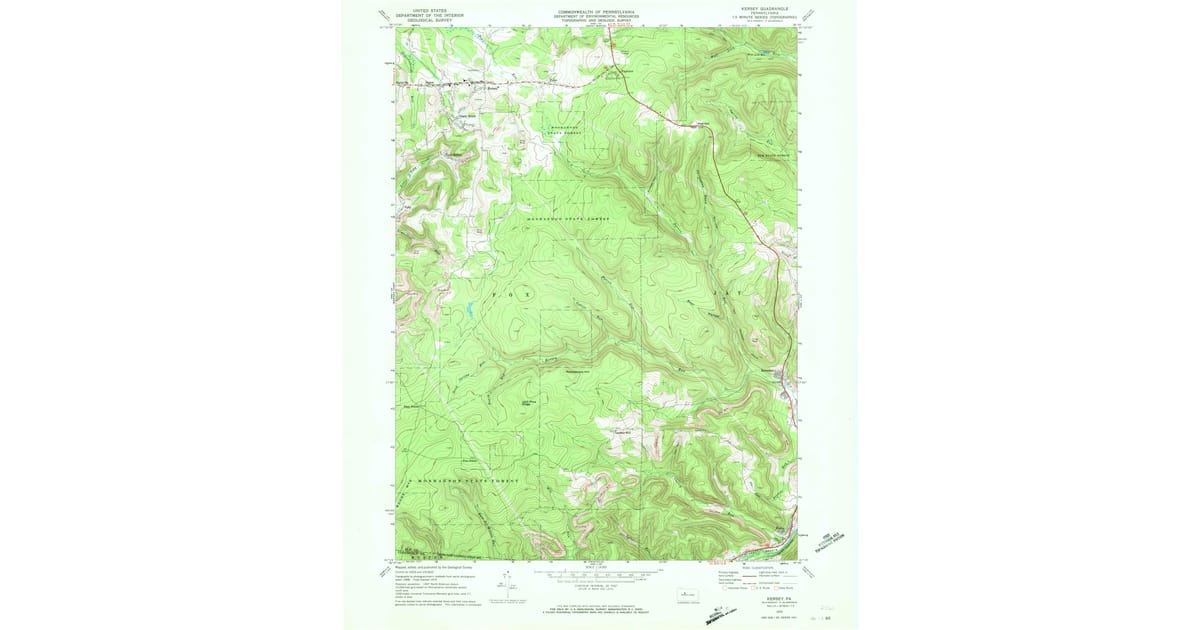 1970 Map of Kersey, PA — High-Res | Pastmaps