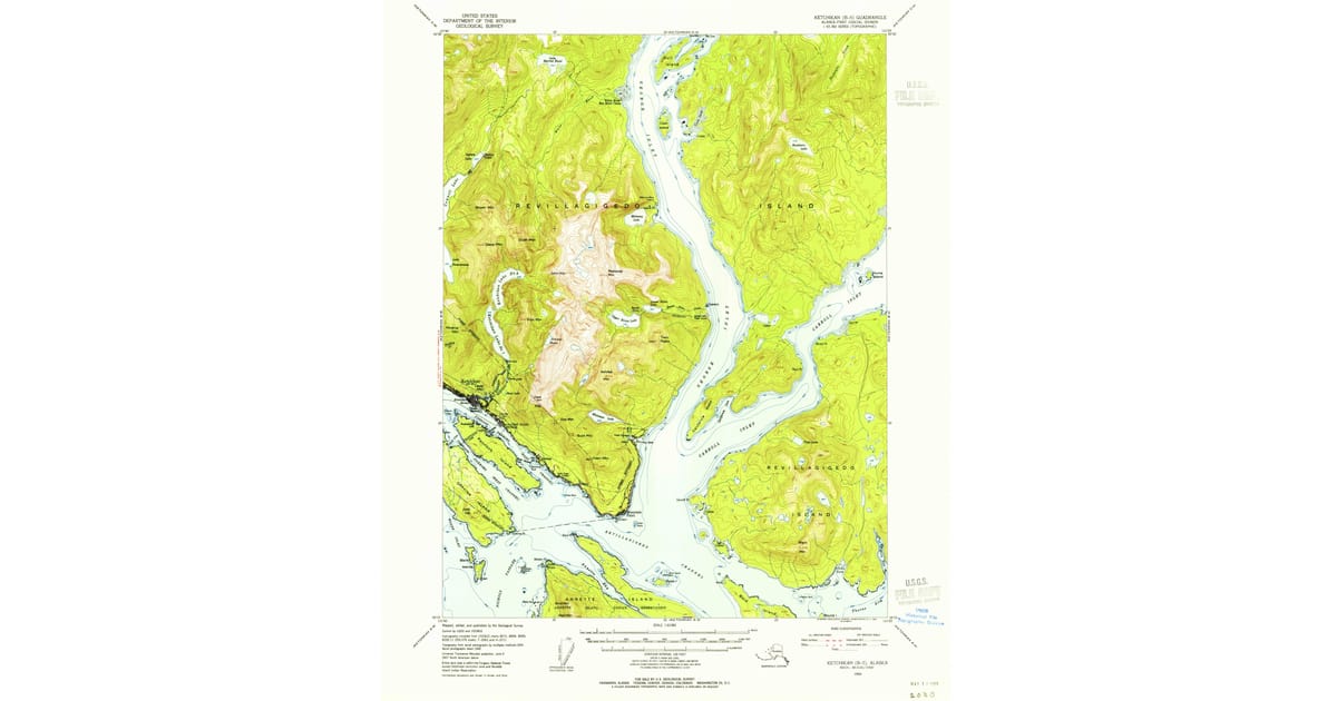 1954 Map of Ketchikan B-5, Ketchikan Gateway Borough, AK — High-Res ...