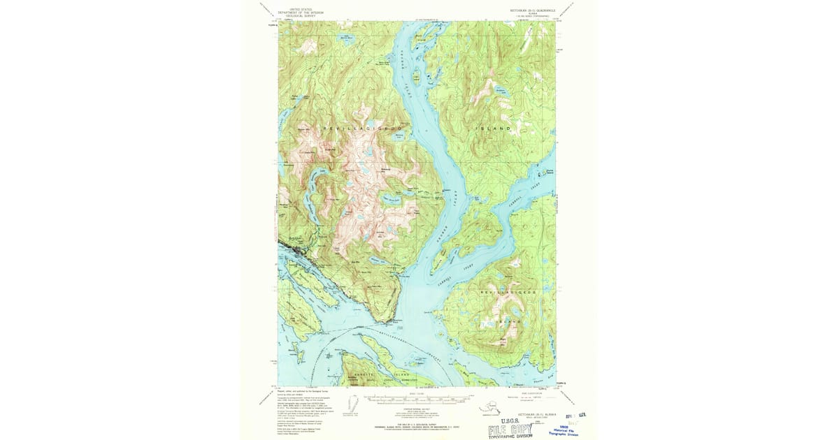 1955 Map of Ketchikan B-5, Ketchikan Gateway Borough, AK — High-Res ...