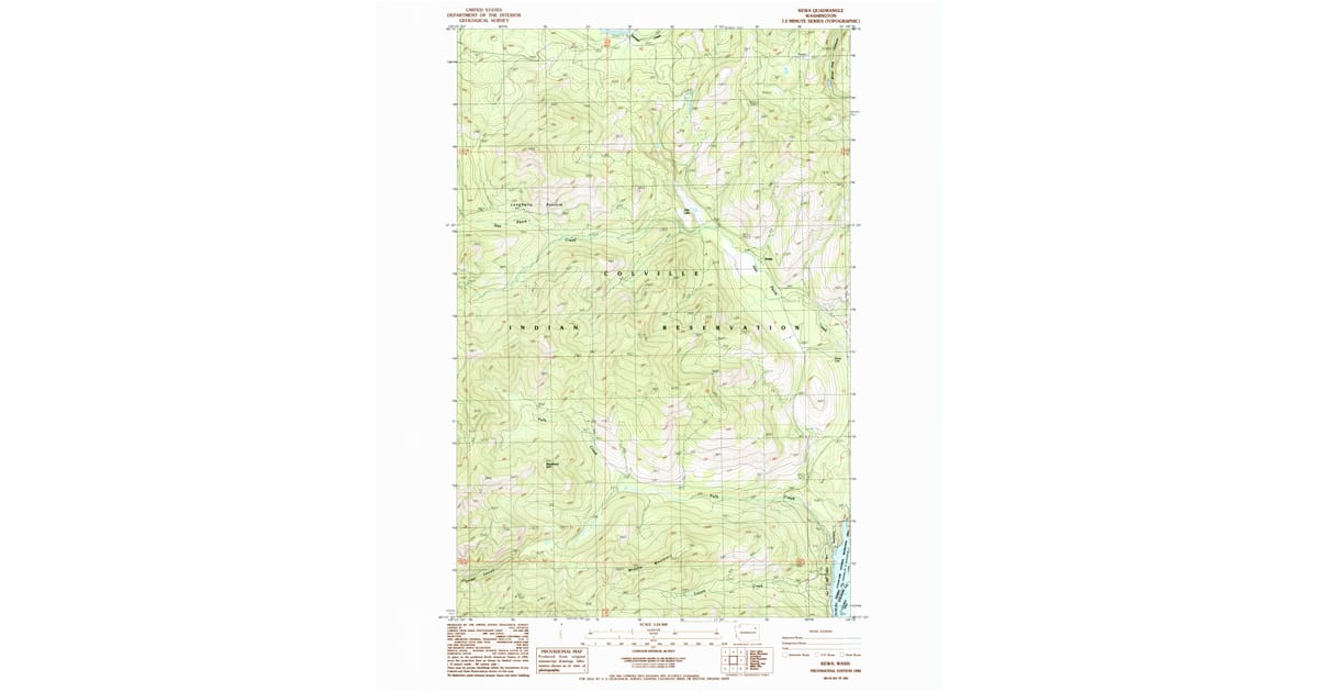 1985 Map of Kewa, Ferry County, WA — High-Res | Pastmaps