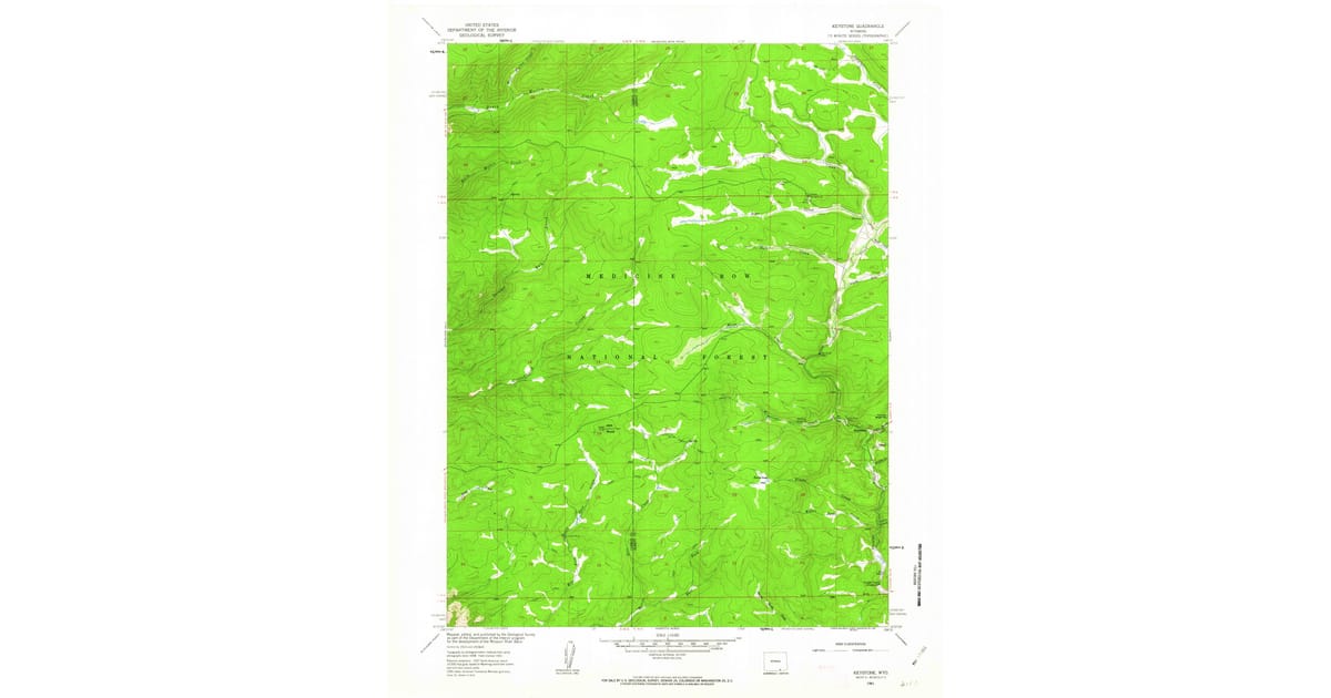 1961 Map of Keystone, Albany County, WY — High-Res | Pastmaps