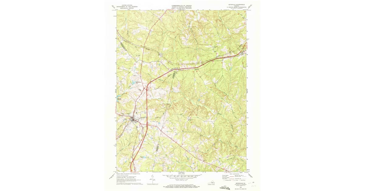 1968 Map of Keysville, VA — High-Res | Pastmaps