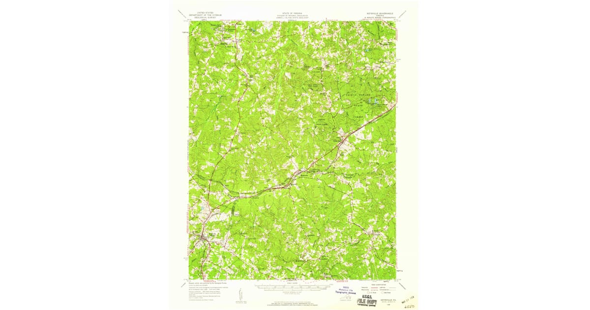 1958 Map of Keysville, VA — High-Res | Pastmaps