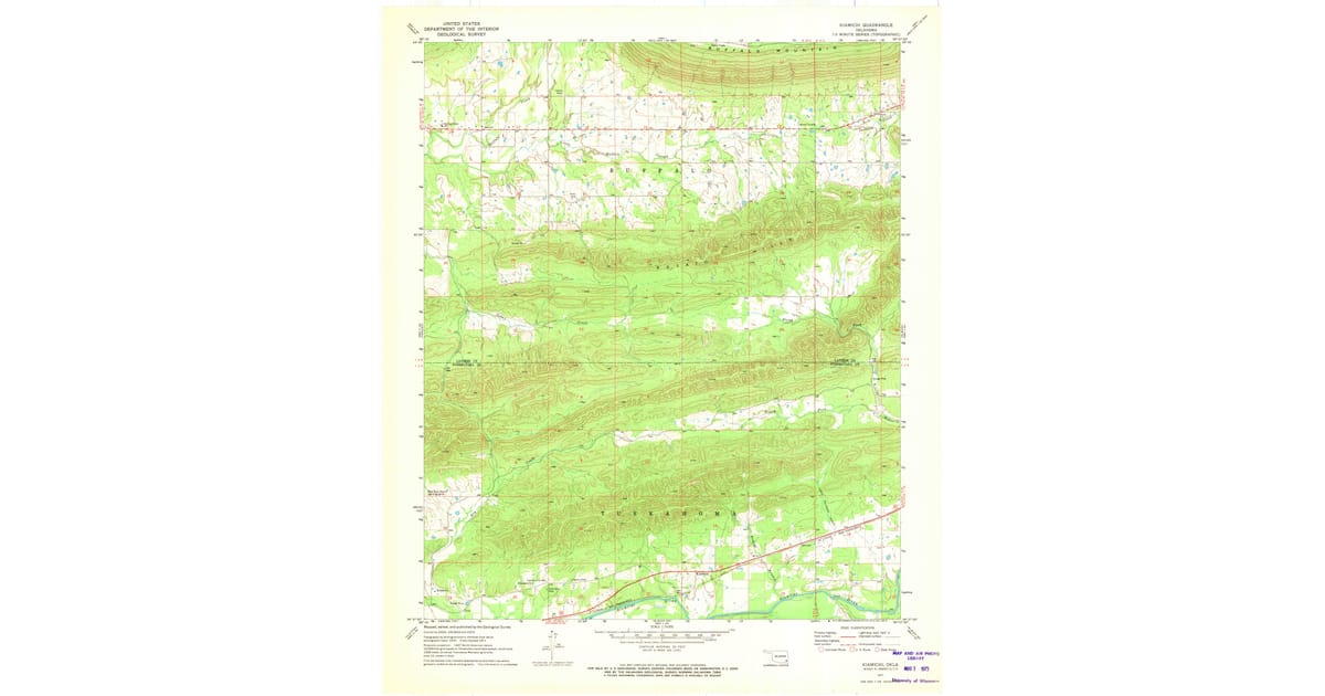 1971 Map of Kiamichi, Pushmataha County, OK — High-Res | Pastmaps